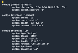 /etc/config/network 配置